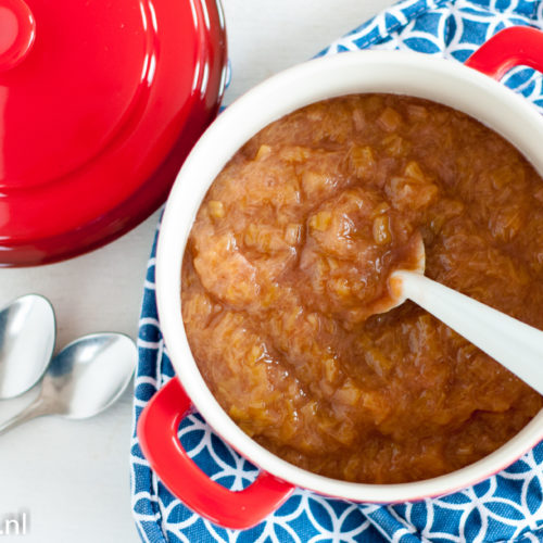 Rabarbermoes basisrecept - Hoe Kook Ik...
